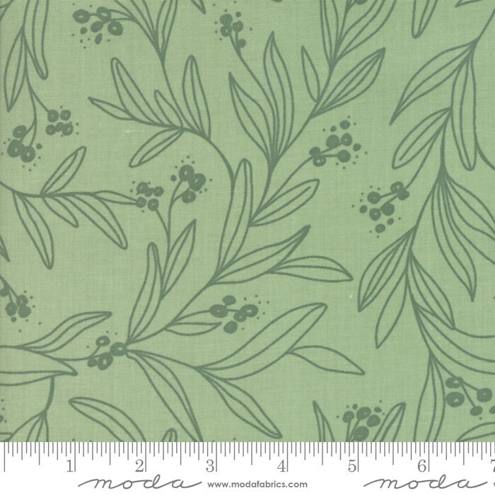 Moda Fabric Little Tree Lella Boutique Mistletoe Light Green 5092 12 ...