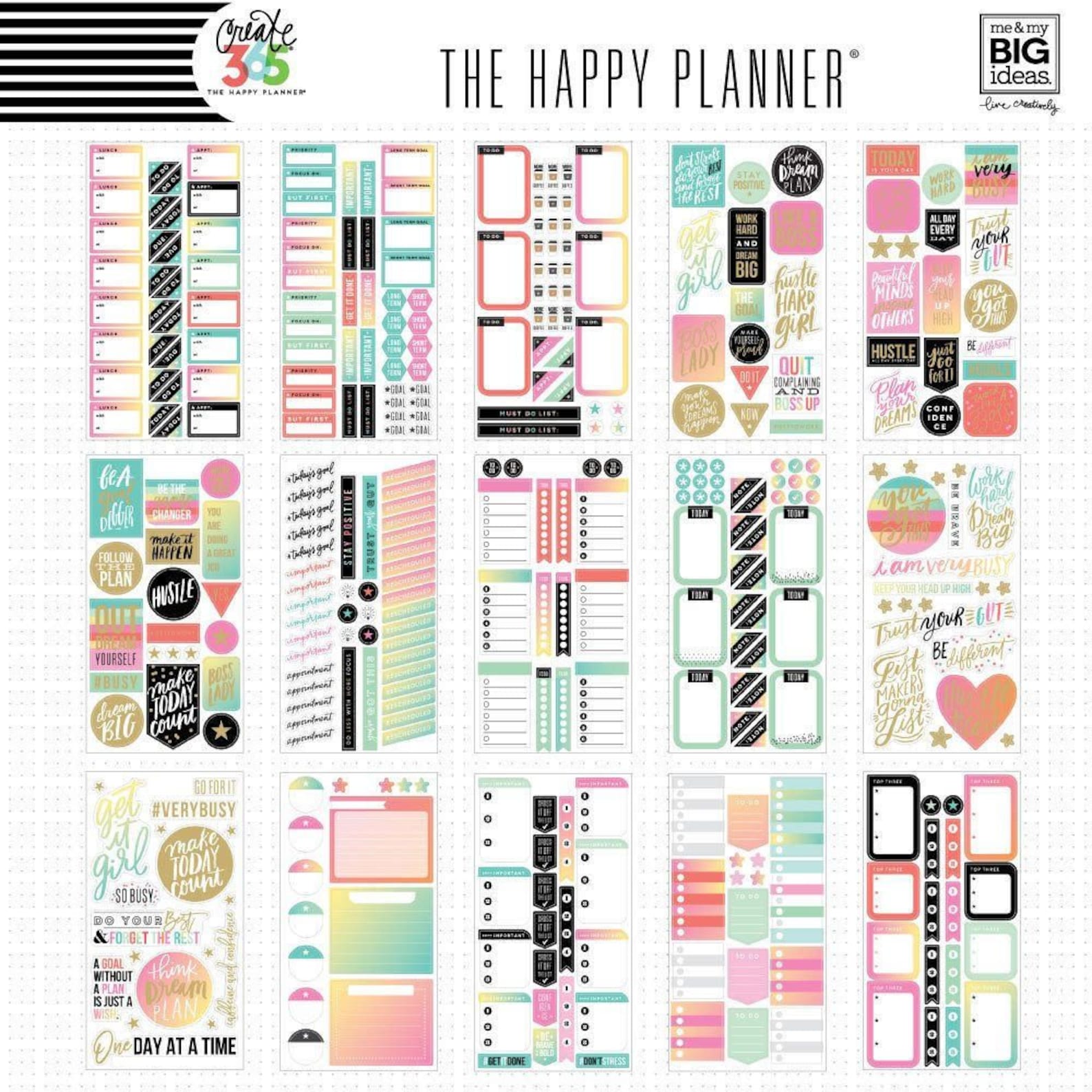 The Happy Planner Me and My Big Ideas Value Pack Stickers | Etsy