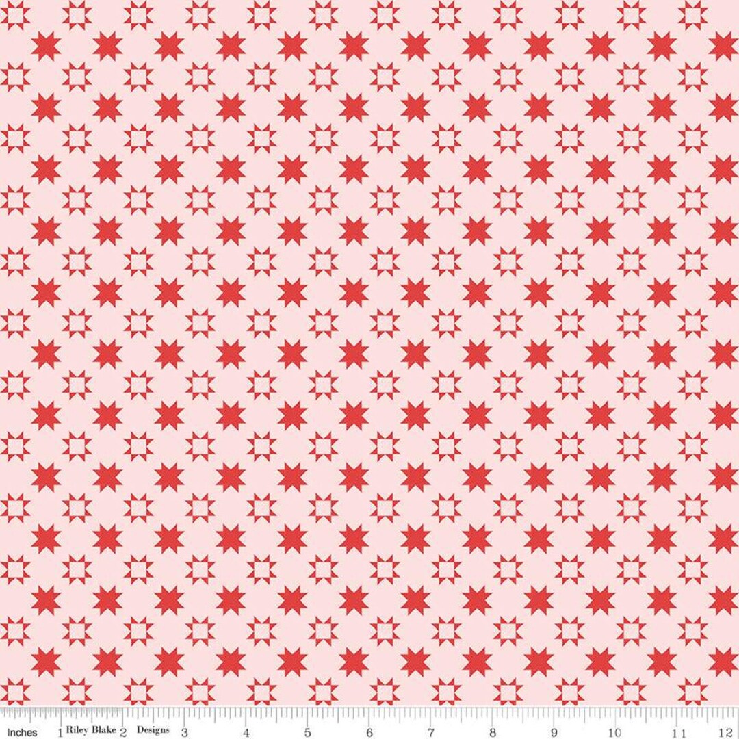 Riley Blake Fabric - Quilt Fair by Tasha Noel - Quilty Stars Pink # ...
