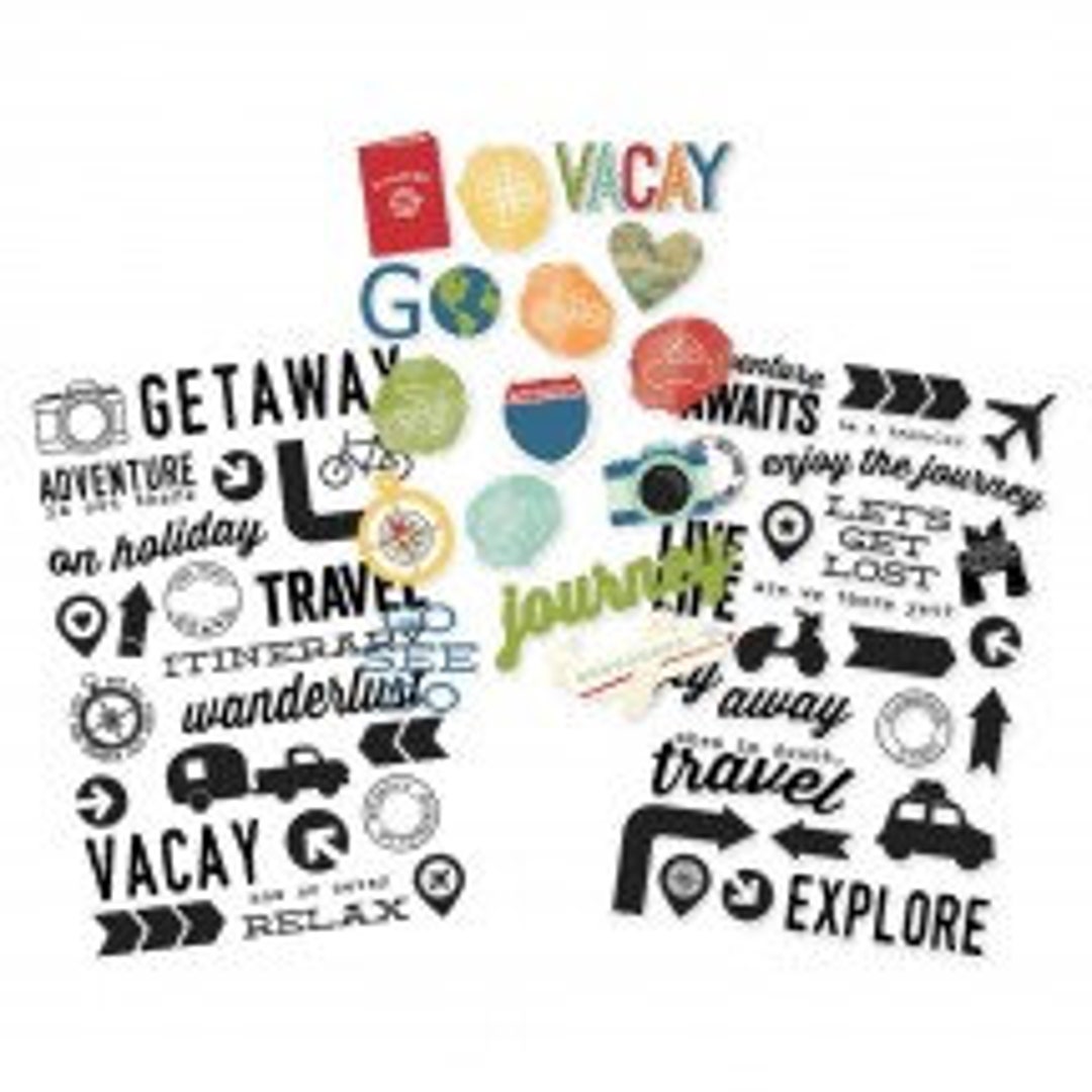 Carpe Diem - Simple Stories - Travel Notes - Clear Stickers - 3 Sheets ...
