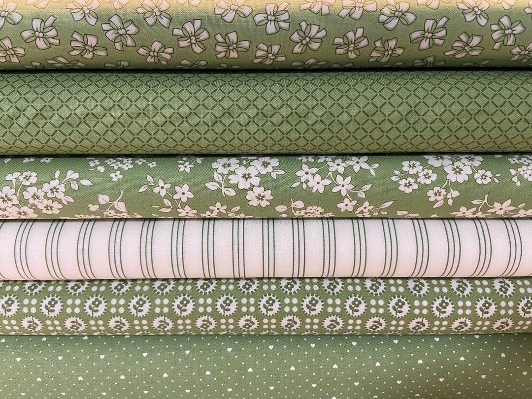 Moda Fabric Fat Quarter Bundle Lighthearted by Camille Roskelley Greens Set of 6 - Etsy