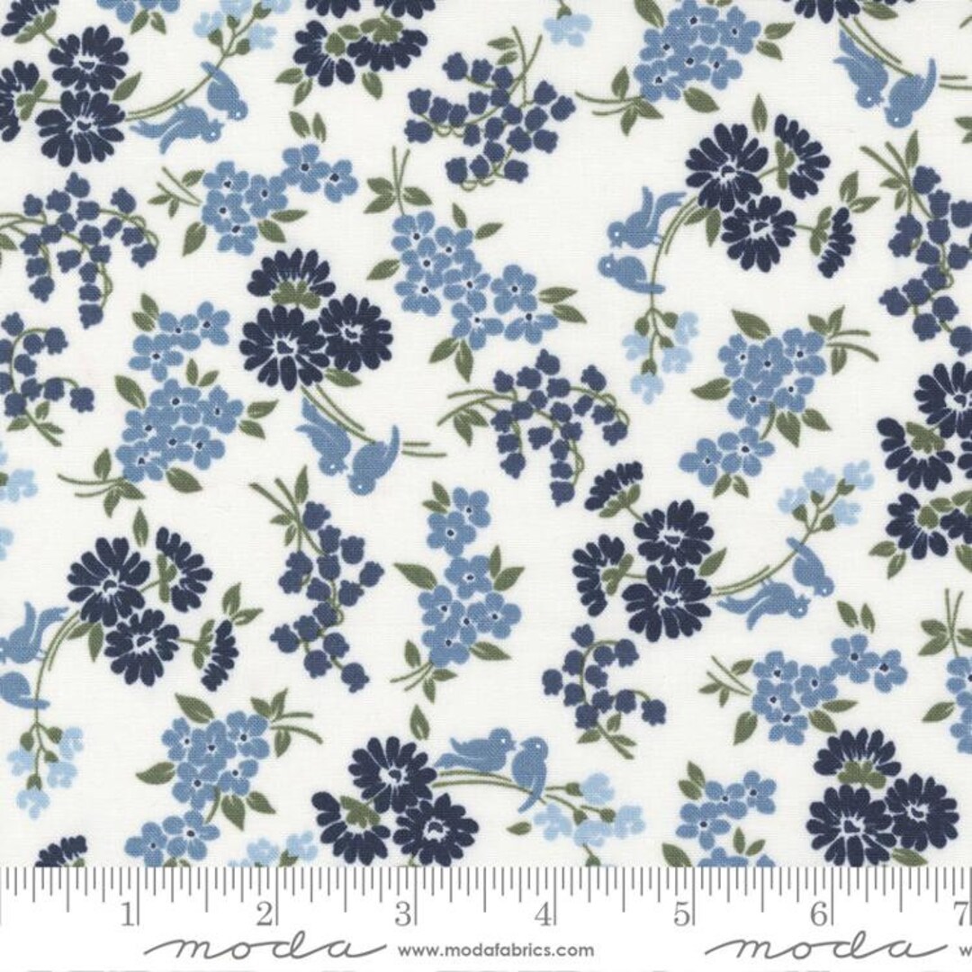 Moda Fabric - Dwell - Camille Roskelley - Songbird Small Floral - Cream ...