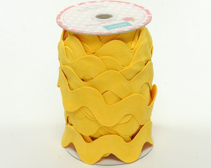 Riley Blake Designs - 1 1/2" Jumbo Ric Rac - Yellow - END OF ROLL 2.9 ...