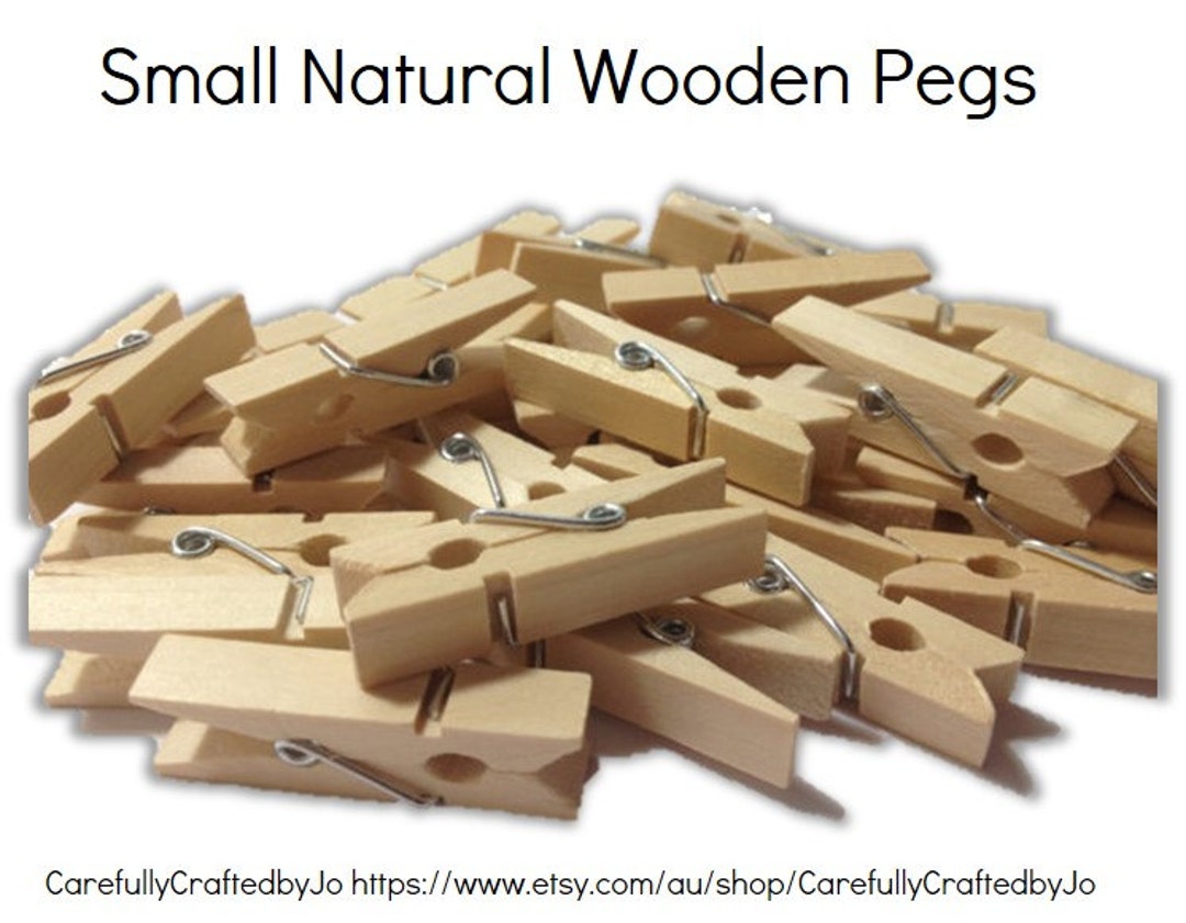 Small Wooden Pegs - Natural - Etsy Australia