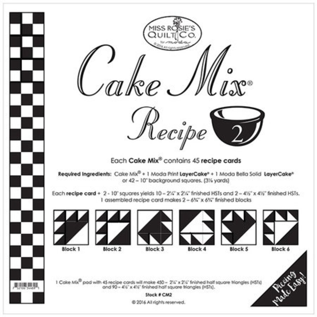 Cake Mix Recipe 2 Paper Piecing, Foundation Piecing - Etsy