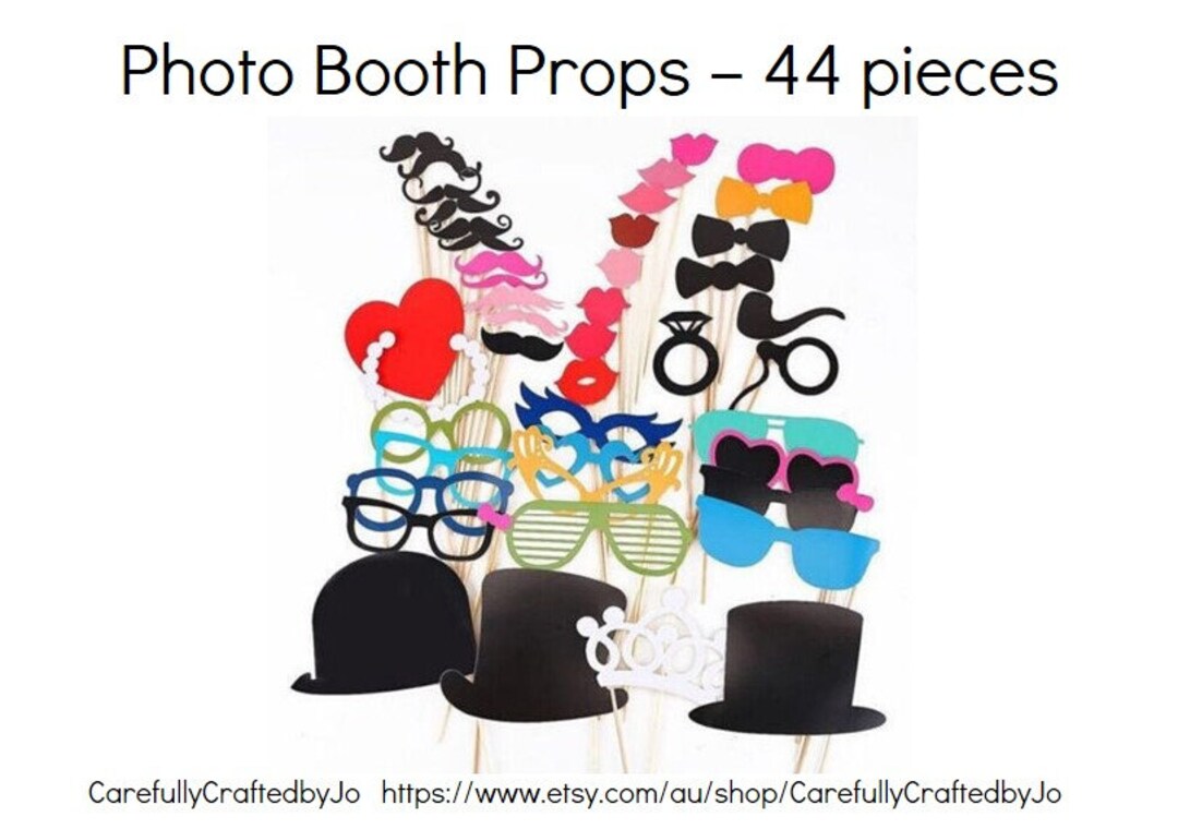 Photo Booth Props 44 Pieces Photobooth Wedding Party - Etsy