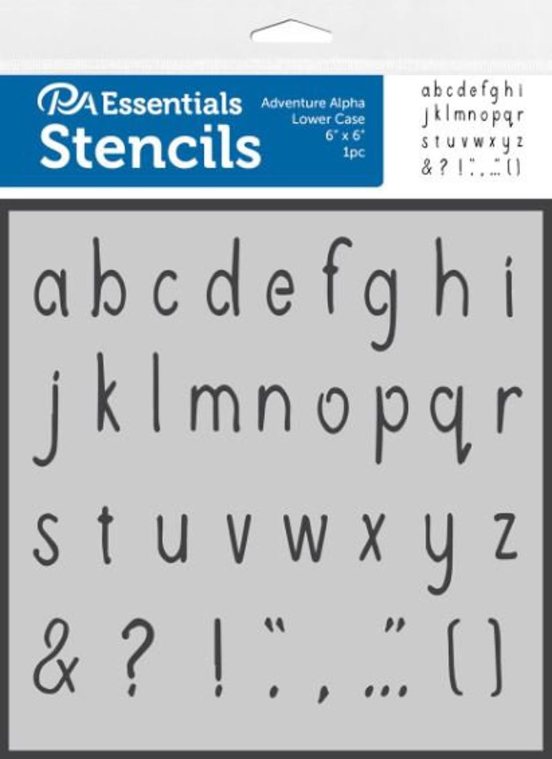 Paper Accents - Bullet Journaling Stencils - Adventure Alpha Lower Case ...