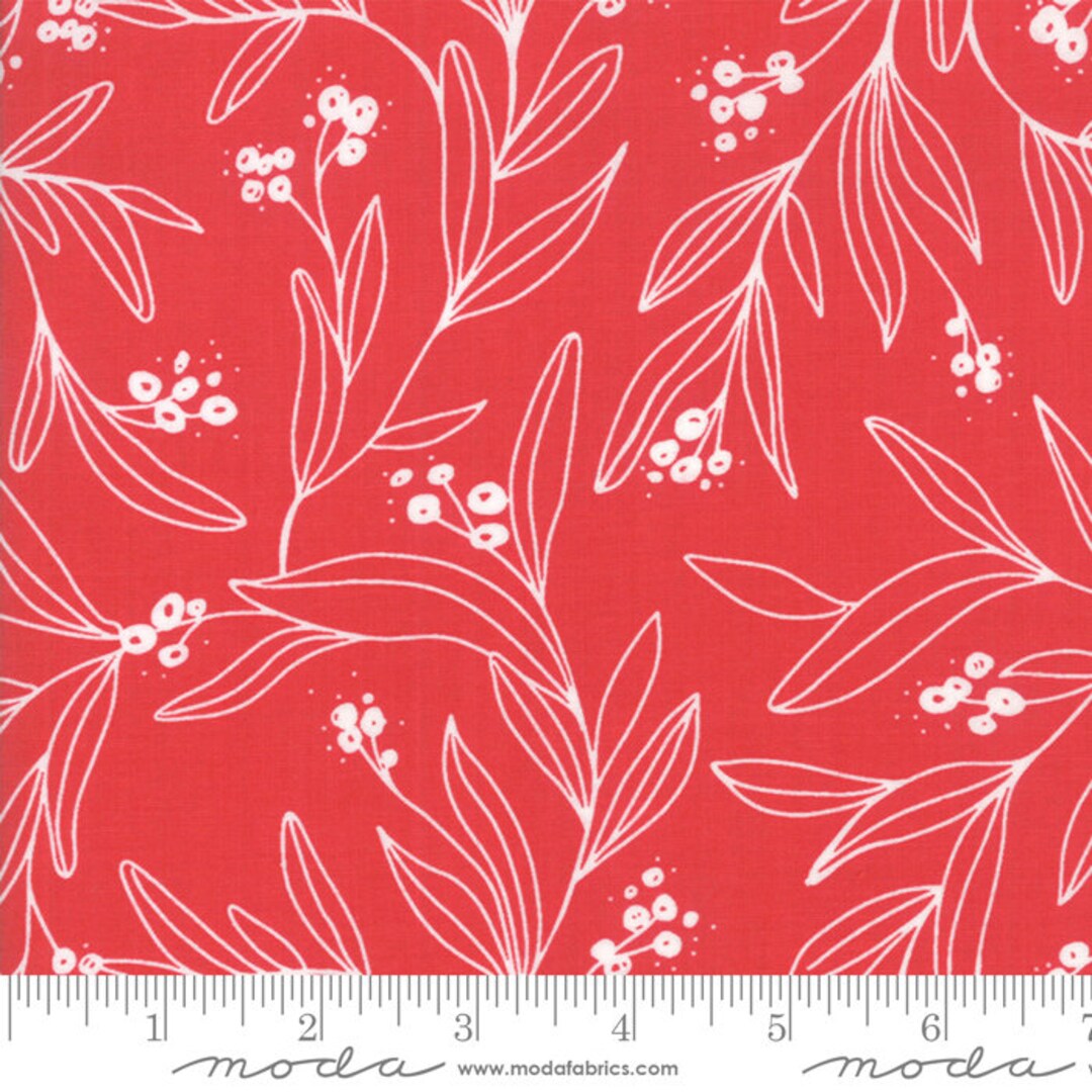 Moda Fabric Little Tree Lella Boutique Mistletoe Red - Etsy