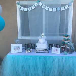 Frozen Themed Elsa and Anna Tutu table skirt | Etsy