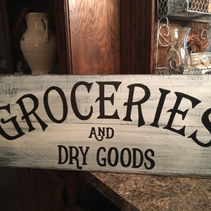 Groceries & Dry Goods Distressed Sign, Hand Made, Hand Painted Pallet ...
