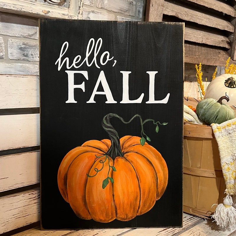 Wood Pumpkin Sign - Etsy