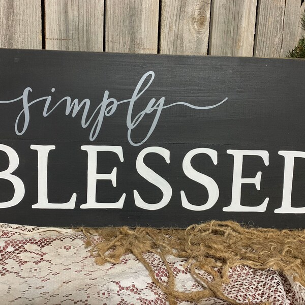 Simply Blessed Wood Sign - Etsy