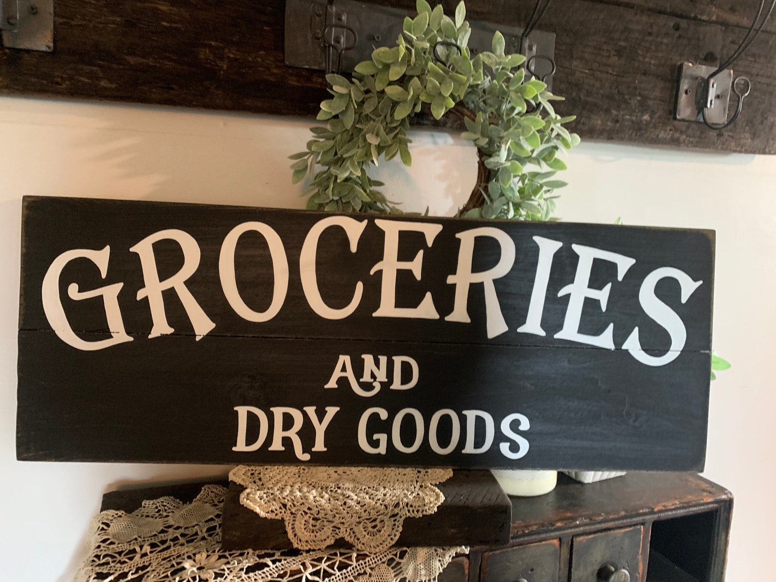 Groceries & Dry Goods Distressed Sign Hand Made Hand Painted - Etsy