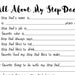 All About My Step Dad Printable, Step Dad Birthday, Father's Day ...