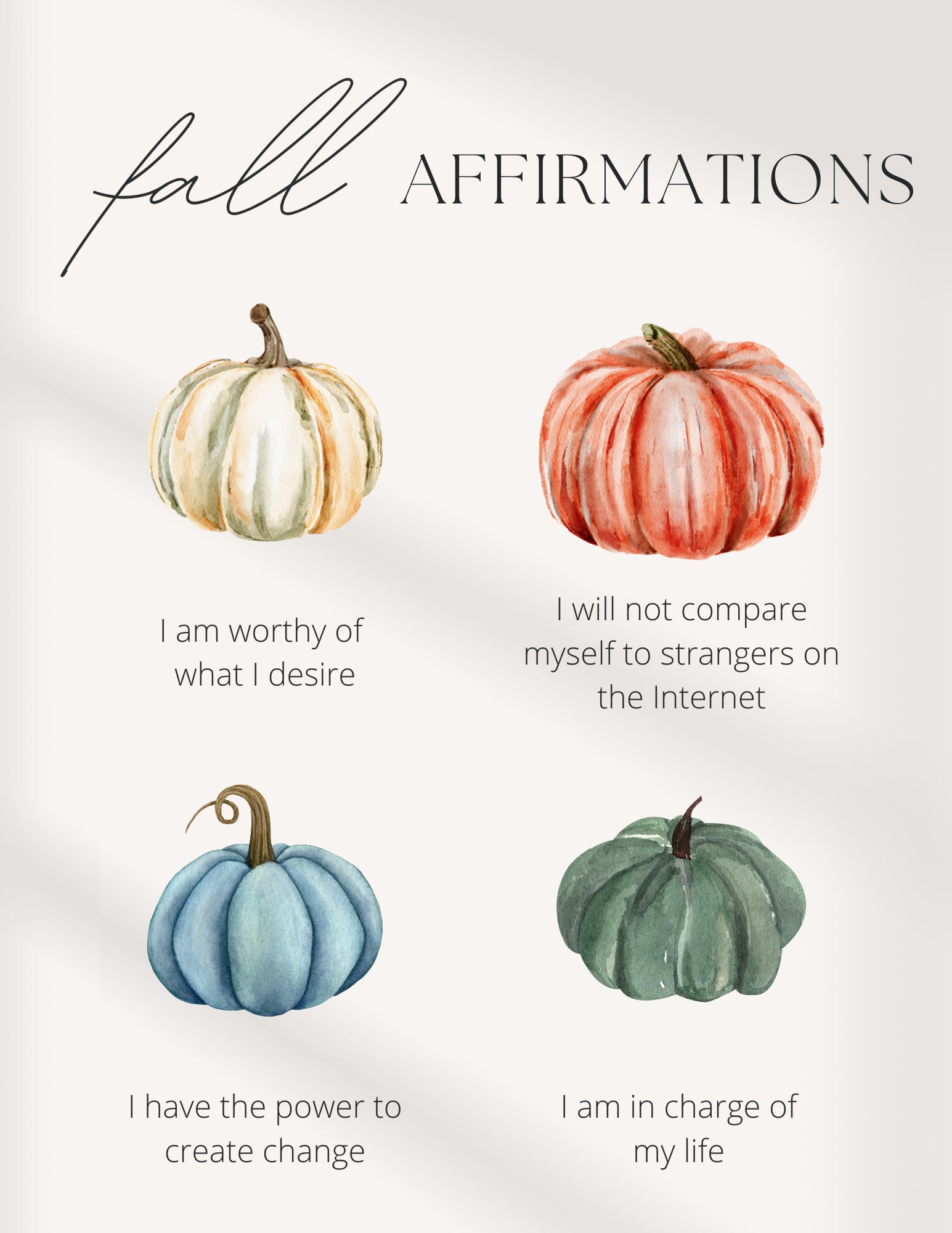 Fall Affirmations, Fall Printable, Autumn, Autumn Affirmations, Fall ...