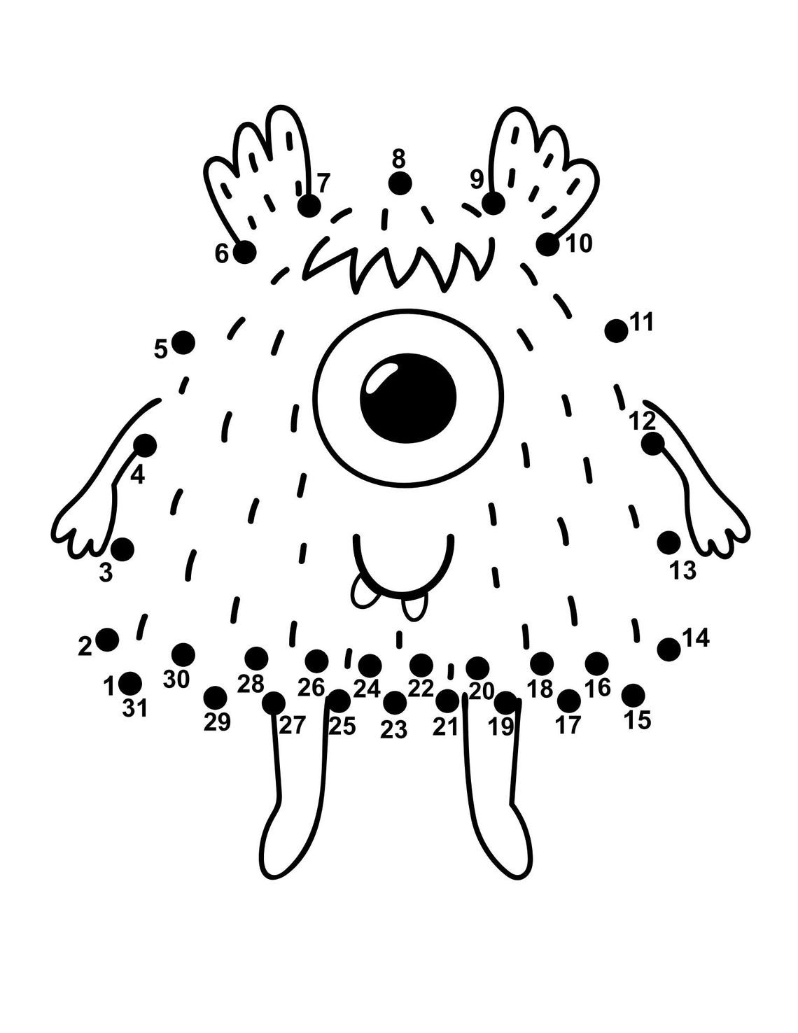 Halloween Connect the Dots, 15 Pages (PDF) - Etsy