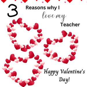 Teacher Valentine | 3 Reasons Why Love | Teacher Appreciation ...