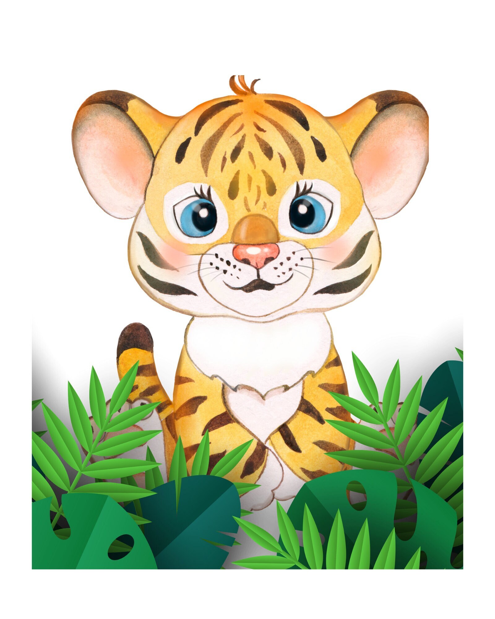 Baby Zoo Animals Nursery Prints, Zoo Animal Room, Zebra, Tiger, Hippo ...