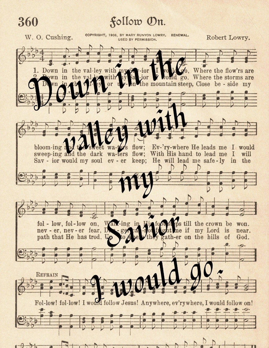 Down in the Vally Hymn Sheet Music | Down in the Valley Printable | Set ...