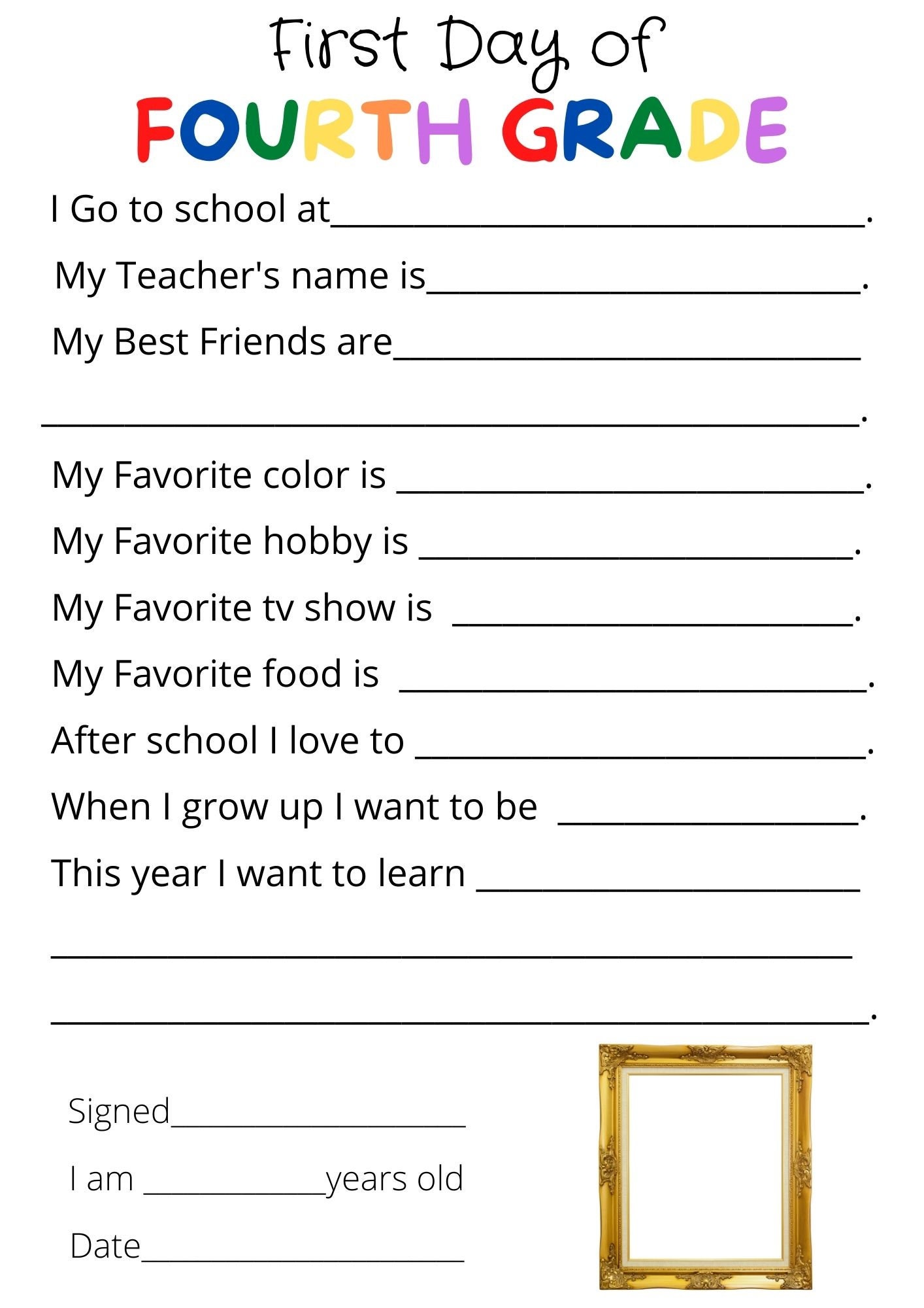 School Year Memories Digital Download, 1st Grade, 2nd Grade, 3rd Grade ...