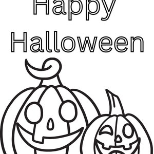 Halloween Coloring Pages:17 Printable Ghouls & Pumpkins (PDF) - Etsy