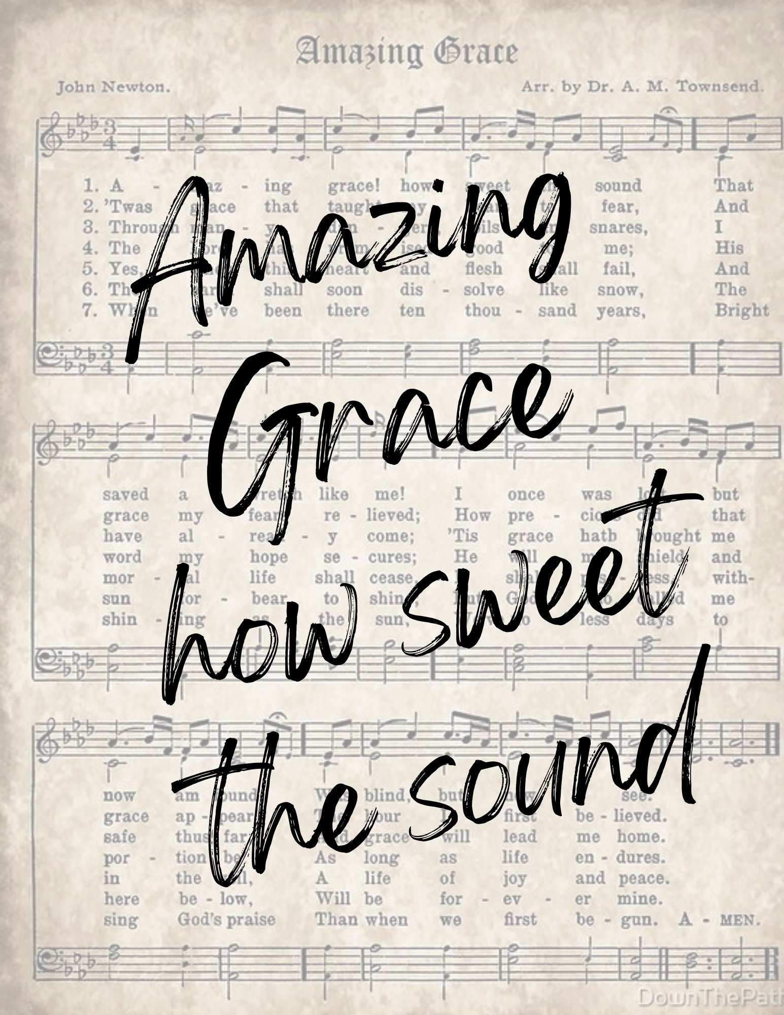 Amazing Grace Sheet Music | Amazing Grace Printable | Set of 2 ...