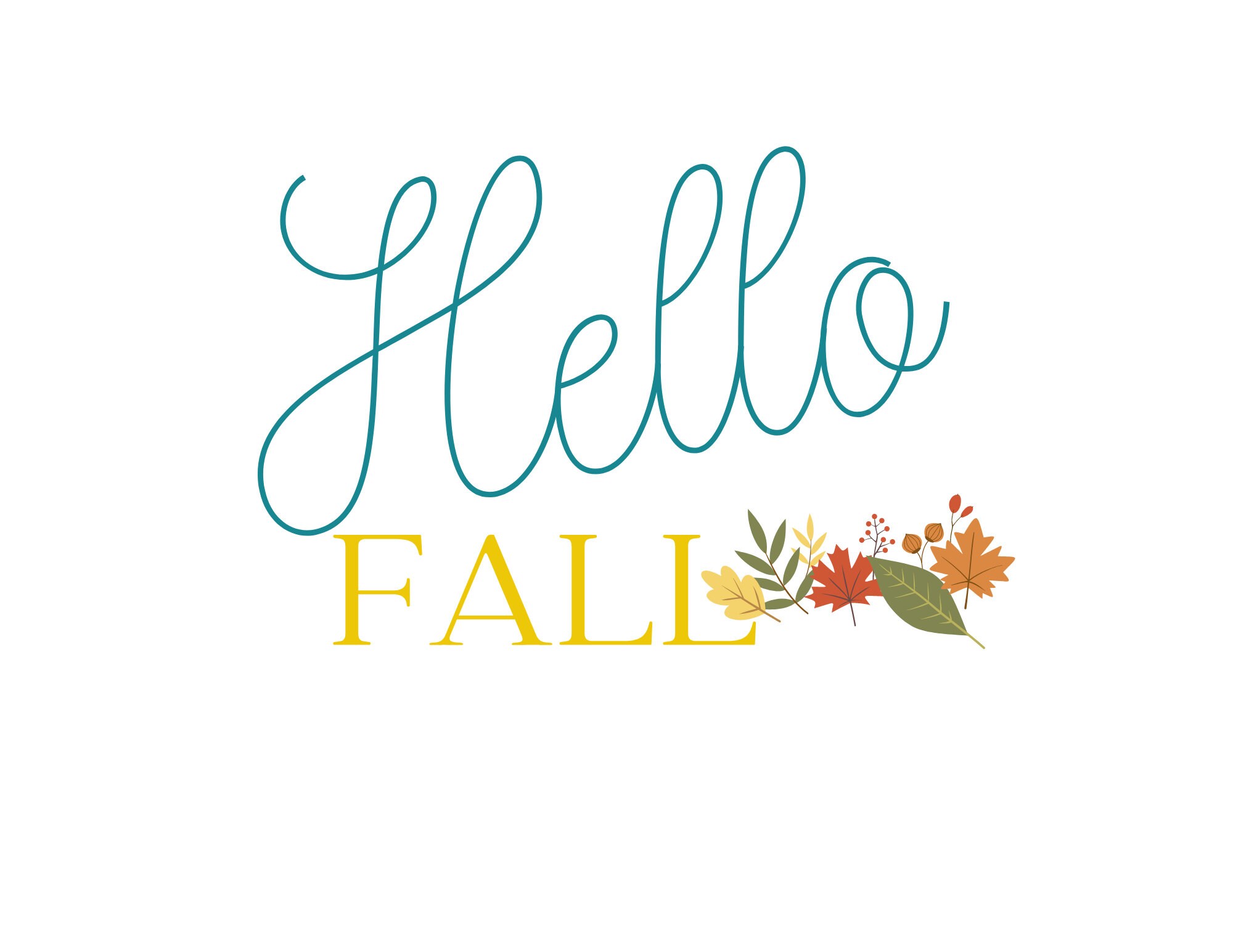 Hello Fall PNG, Printable, Hello Fall Sign, Fall Printable, Blessed ...