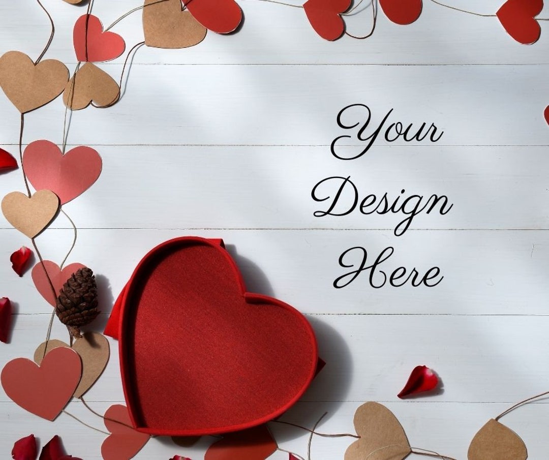 Red Roses and Heart Flatlay Mockup | Valentine Flatlaymockup | Flatlay ...