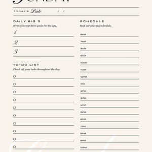 Daily Planner, Monday - Sunday, Planner Days of the Week, Planner Pages ...