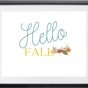 Hello Fall PNG, Printable, Hello Fall Sign, Fall Printable, Blessed ...