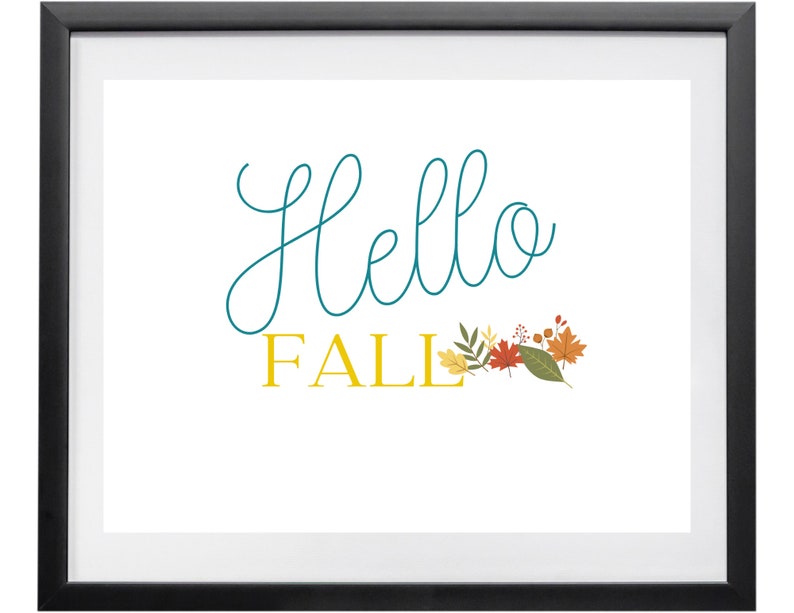 Hello Fall PNG, Printable, Hello Fall Sign, Fall Printable, Blessed ...