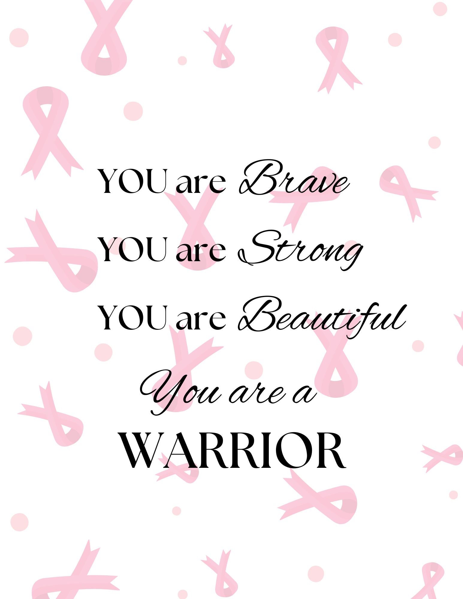 Breast Cancer Warrior Printable Art, Inspirational Quote (digital ...