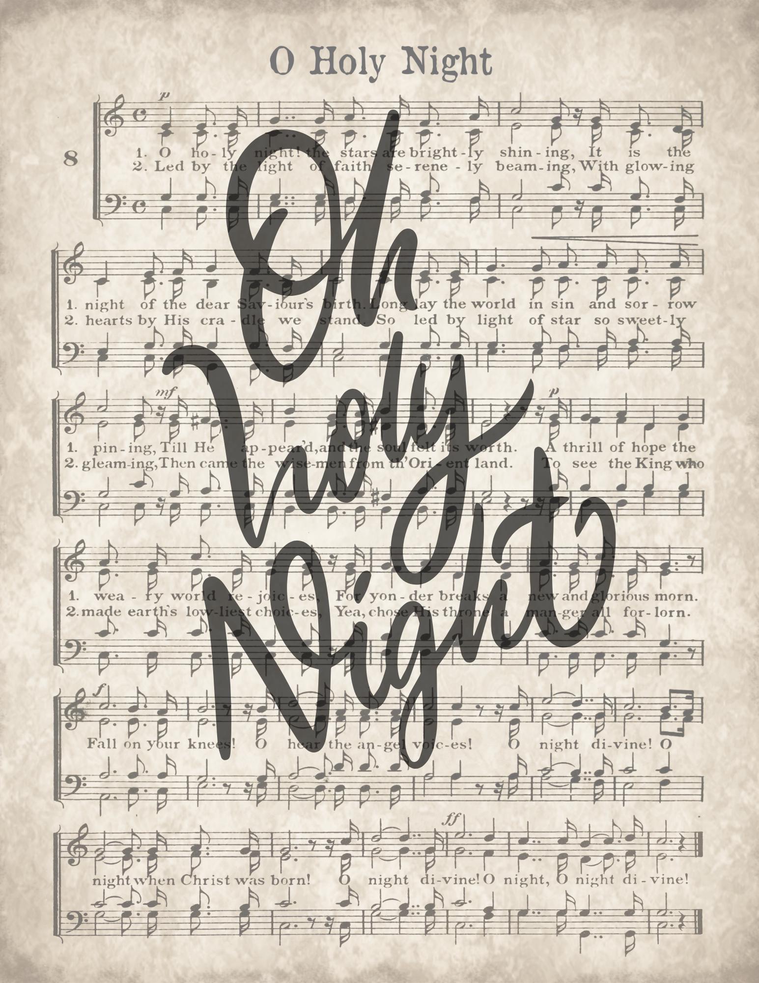 O Holy Night | Hymn Sheet Music |O Holy Night Printable | O Holy Night ...