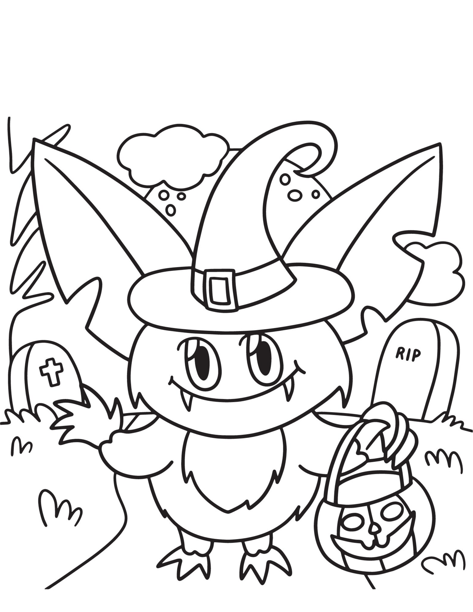 Halloween Coloring Pages:17 Printable Ghouls & Pumpkins (PDF) - Etsy