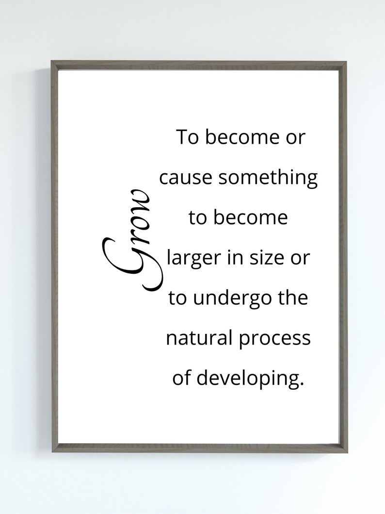 Grow Printable, Living Room Quote, Grow, Wall Art, PDF File - Etsy