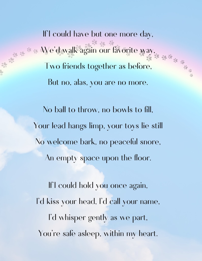 No Ball to Throw Poem, One More Day, One More Day With Pet, Pet ...