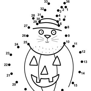 Halloween Connect the Dots, 15 Pages (PDF) - Etsy