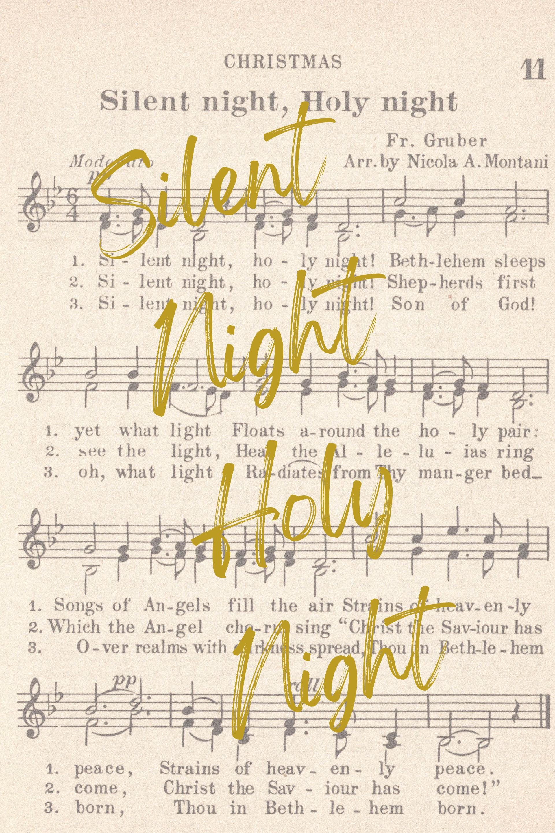 Silent Night | Hymn Sheet Music | Silent Night Printable | Silent Night ...