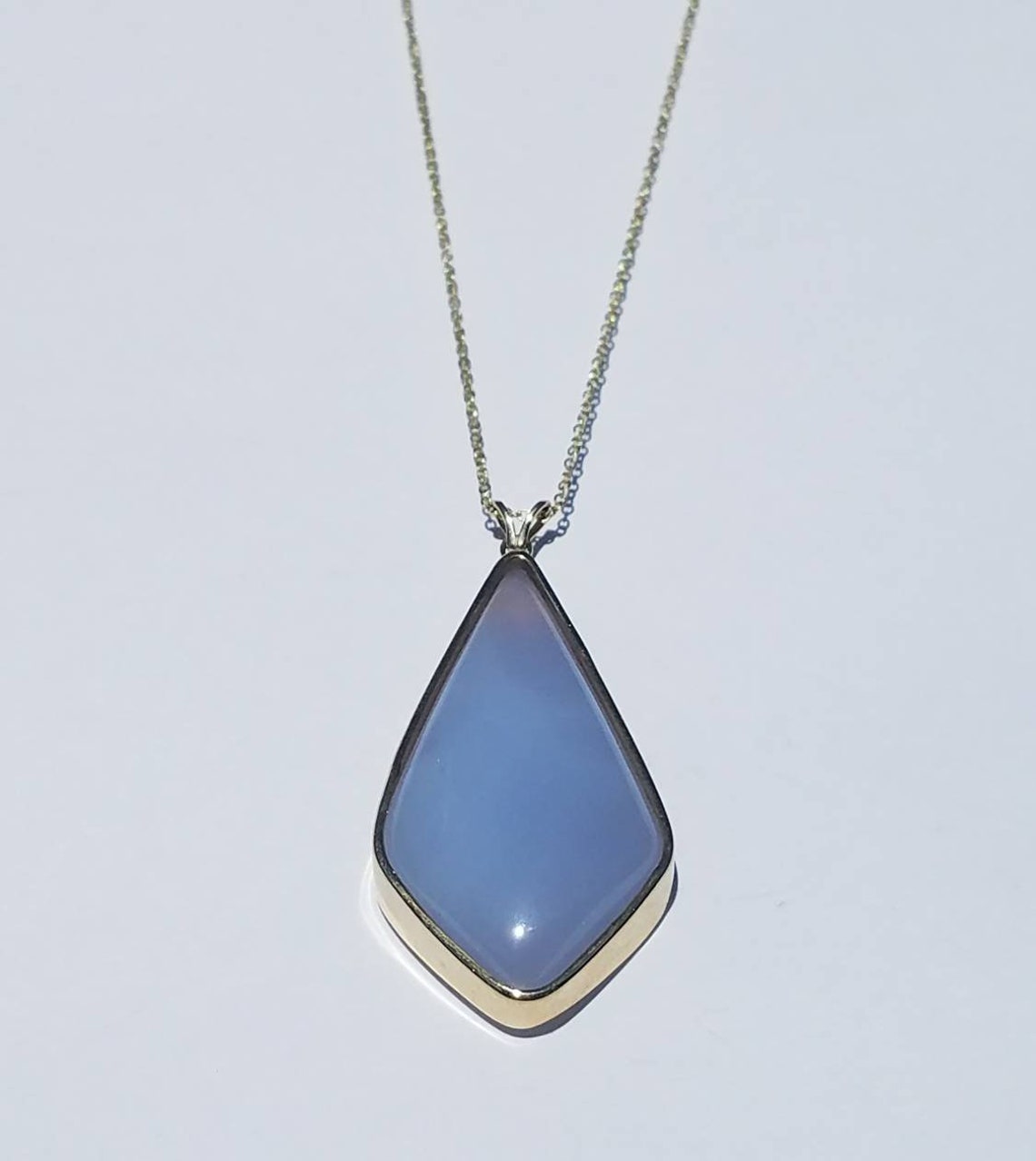 Chalcedony Necklace - 14k Yellow Gold - Handmade - Custom Jewelry #1390 ...