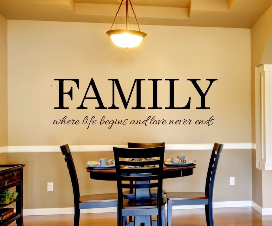 Family Wall Decals Family Where Life Begins and Love Never | Etsy