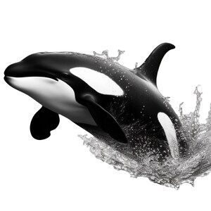 Orca Whale Clipart Set of 4 Orca PNG Digital Downloads Orca Stickers ...