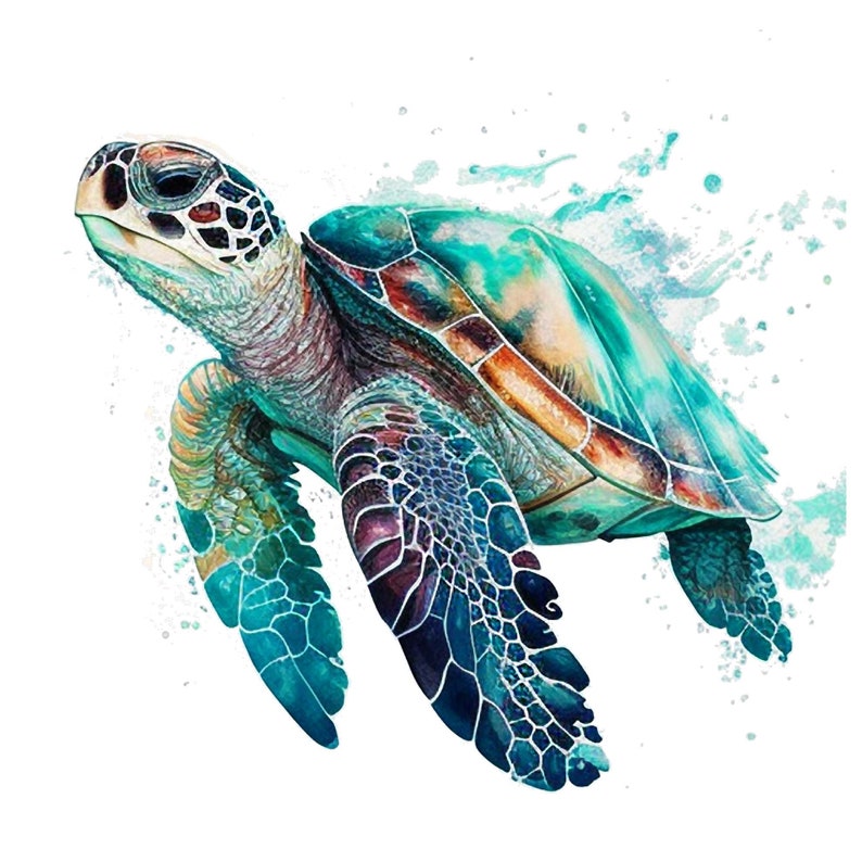 Watercolor Sea Turtle Clipart Set of 4 Digital Download Sea - Etsy