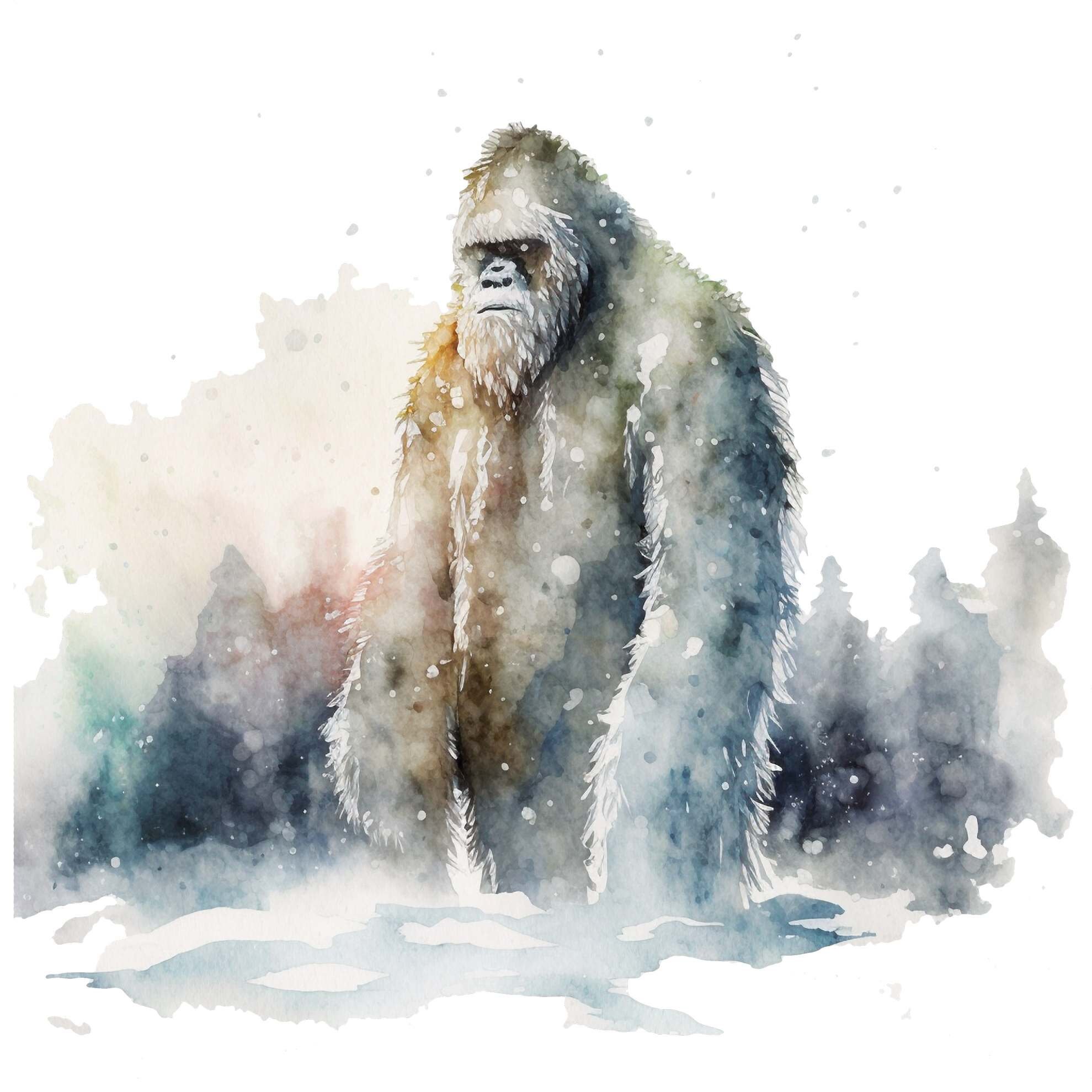 Yeti Watercolor Clipart Set of 4 - Commercial Use PNG Downloads for ...