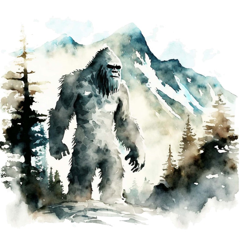 Yeti Watercolor Clipart Set 4 PNG Files for Yeti Prints - Etsy