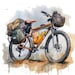 Watercolor Bike Packing Camping Clipart Set of 4 PNG Files Hiking ...