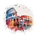 Watercolor Colosseum Clipart, Set of 4 PNG Files for Commercial Use ...