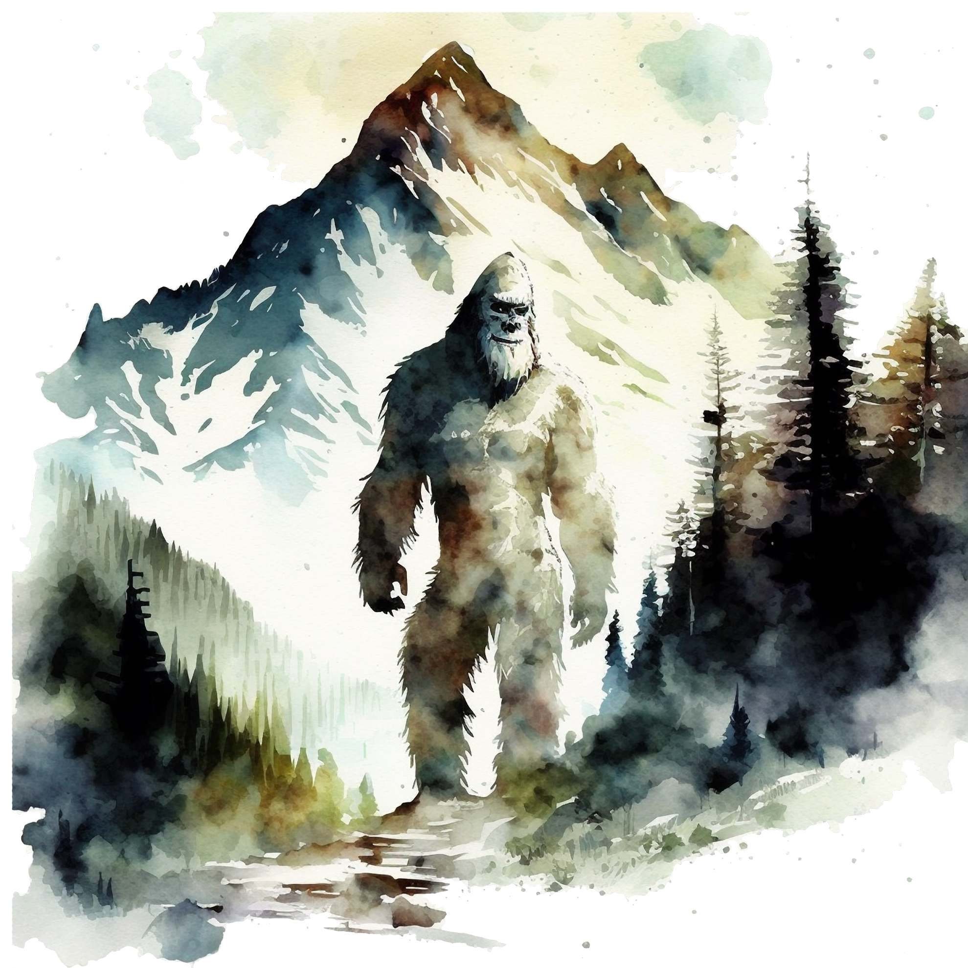 Yeti Watercolor Clipart Set - 4 PNG Files for Yeti Prints, Sublimation ...