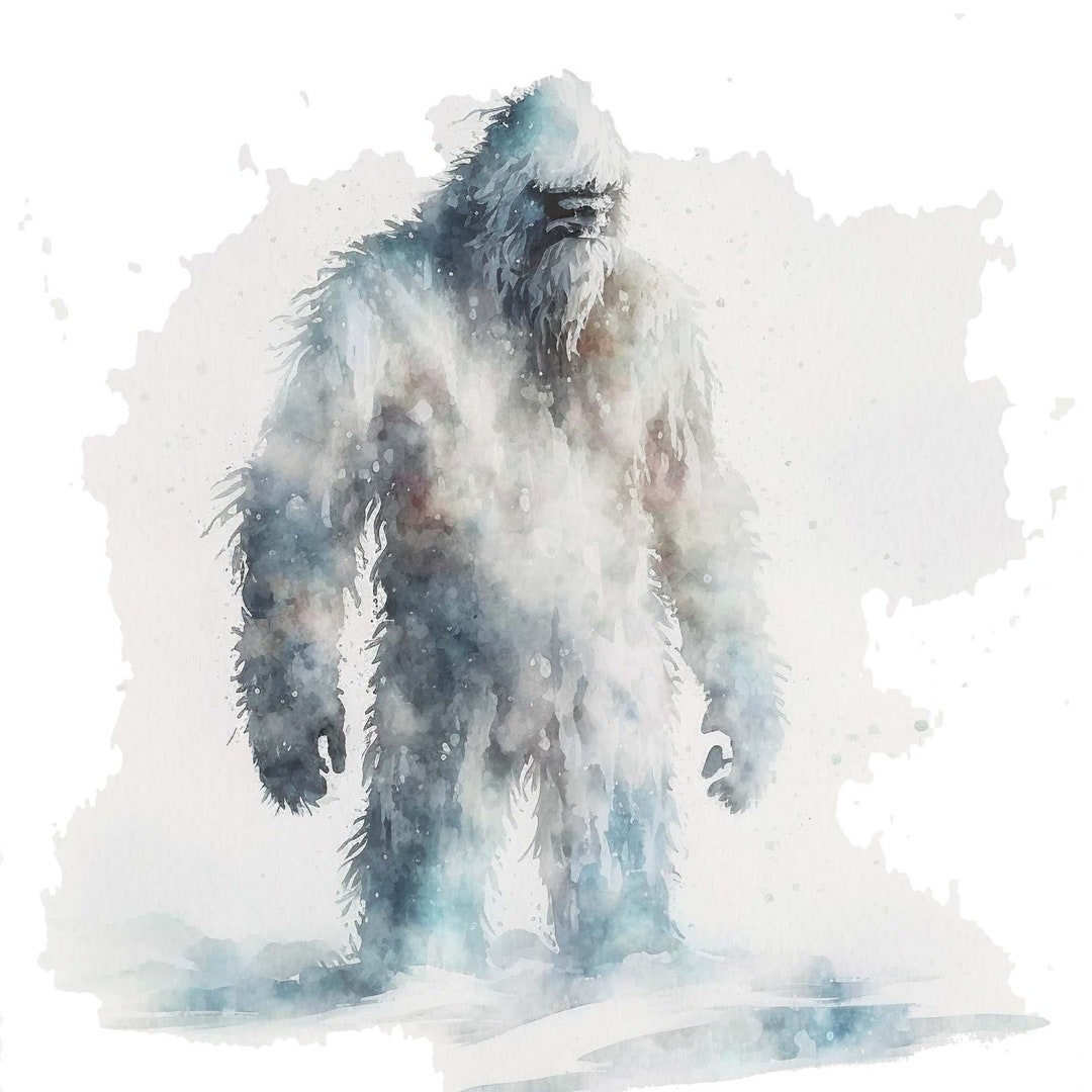 Yeti Watercolor Clipart Set of 4 - Commercial Use PNG Downloads for ...