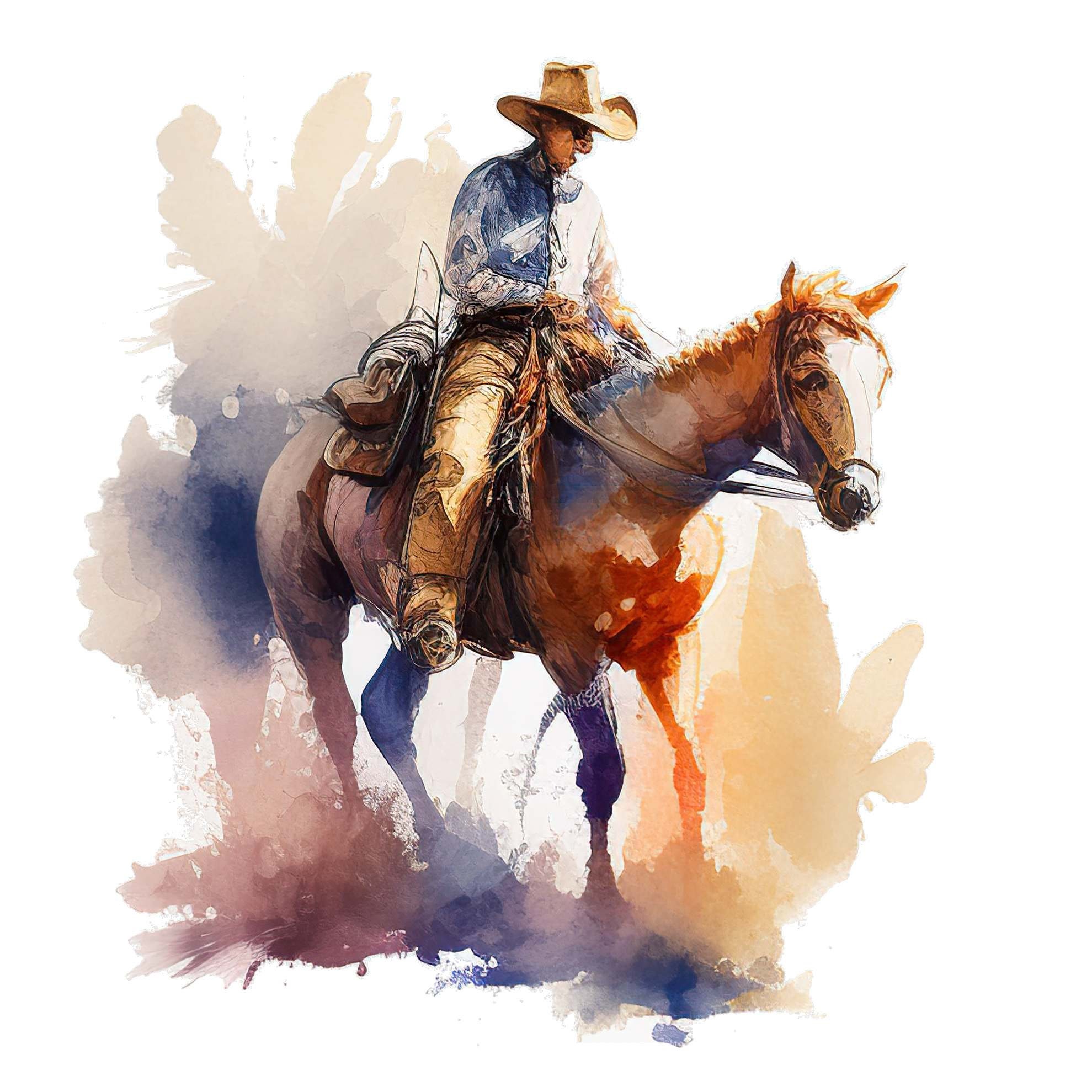 Set of 4 Western Rodeo Horse Riding Cowboy Clipart - Digital Download ...