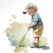 Watercolor Child Golfer Nursery Art Print Set of 4, Golf Themed Decor ...